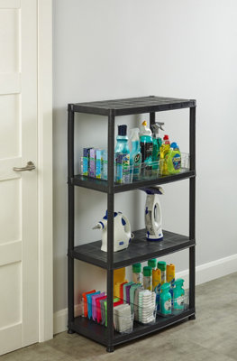 ADDIS 4 Shelf Plastic Storage Unit - Black 516571B&Q