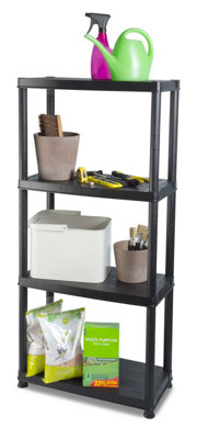 ADDIS 4 Shelf Plastic Storage Unit - Black 516571B&Q