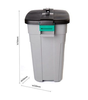 Addis 90L Outdoor Rectangular Dustbin with Lockable Lid - 510757B&Q