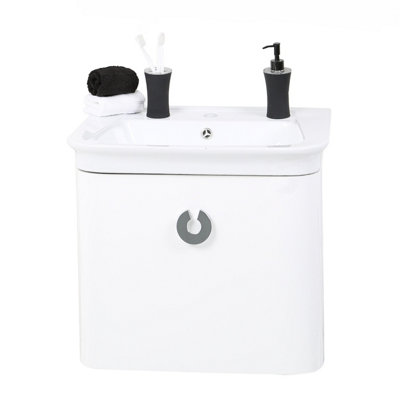 Adelphi White Bathroom sink with Storage