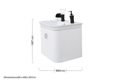 Adelphi White Bathroom sink with Storage