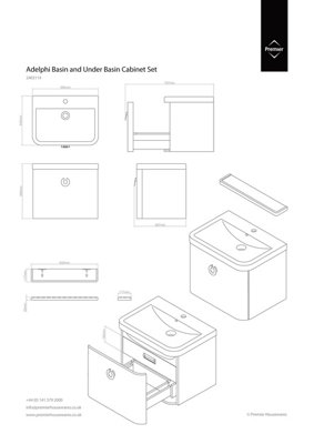 Adelphi White Bathroom sink with Storage