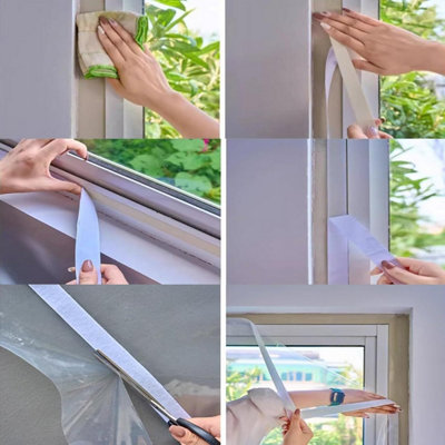 Adhesive window film, 160 cm x 160 cm, Cold protection, Thermal insulation