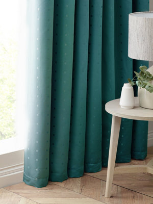 Adiso Pencil Pleat Taped Top Curtains Teal 117cm x 229cm