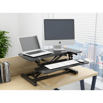 Adjustable 71cm Sit and Stand Desk Riser - Ergonomic Monitor Stand for ...