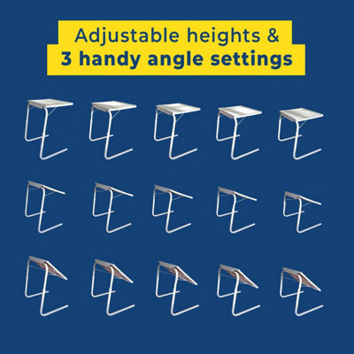 Adjustable and Collapsible Metal TV Dinner Mini-Table 2 Pack, Height ...
