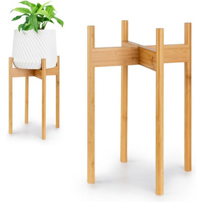 Adjustable Bamboo Plant Pot Stand - Indoor & Outdoor Display