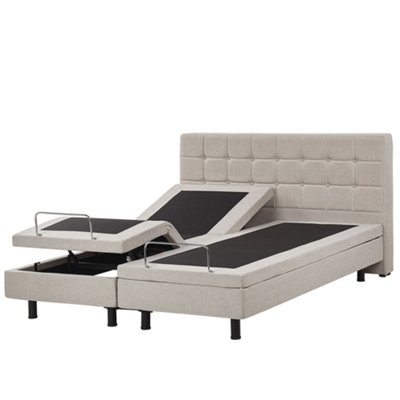 Adjustable Bed Fabric DUKE 160 x 200 cm (EU King Size) Beige