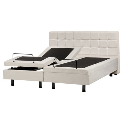 Adjustable Bed Fabric DUKE 160 x 200 cm (EU King Size) Light Beige