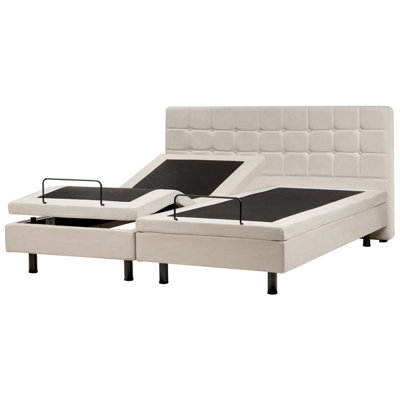 Adjustable Bed Fabric DUKE 180 x 200 cm (EU Super King) Light Beige