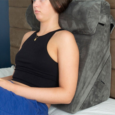 Adjustable Bed Wedge Pillow - Sloping Soft Foam Cushion with Gel ...