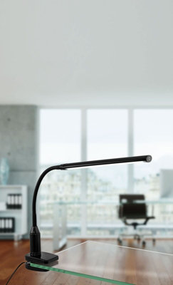 Adjustable Black Plastic Clamp Light with Dimmable LED Bulb