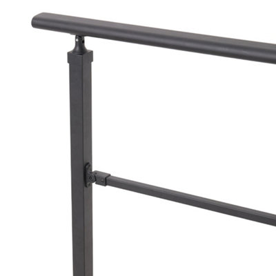Adjustable Black Steel Handrail Garden Stairs Safety Grab Rail Floor ...