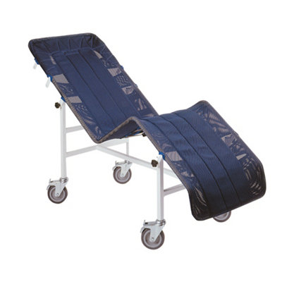 Adjustable Blue Reclining Shower Cradle for Enhanced Bathing Comfort