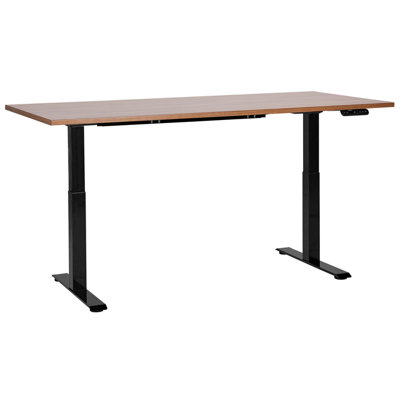 Adjustable Desk Electric Dark Wood DESTINES