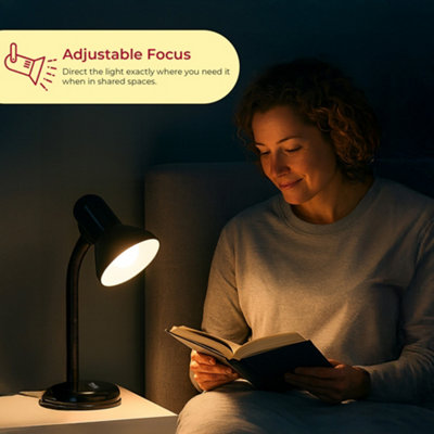 Adjustable Desk Lamp With Flexible Arm Black