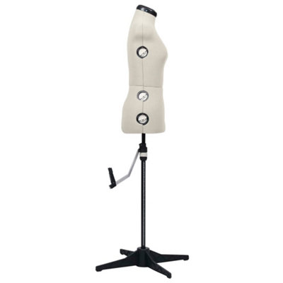 Adjustable Dress Form Female Cream S Size 33-40