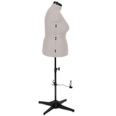 Adjustable Dressmakers Dummy, 8 Part, Plain Grey, Size Large - UK 18-24