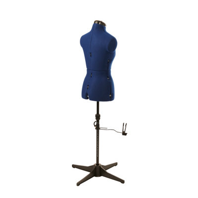 Adjustable Dressmakers Dummy, 8 Part, Plain Navy Blue, Size Small - UK 8-16