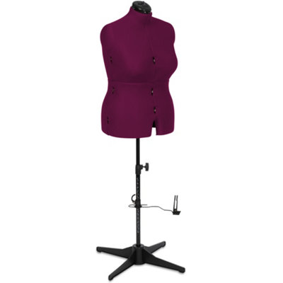 Adjustable Dressmakers Dummy, 8 Part, Plain Wine, Size Large - UK 18-24
