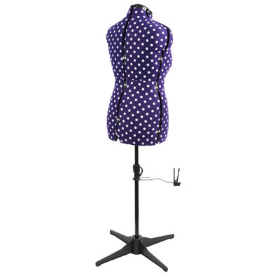 Adjustable Dressmakers Dummy UK 16-20 Purple Polka Dot