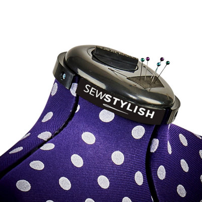 Adjustable Dressmakers Dummy UK 16-20 Purple Polka Dot
