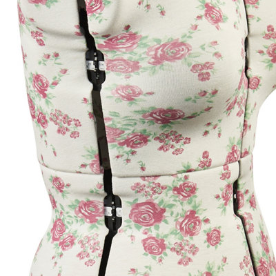 Adjustable Dressmakers Dummy - Wooden Stand Petite 6-10 Rosebuds