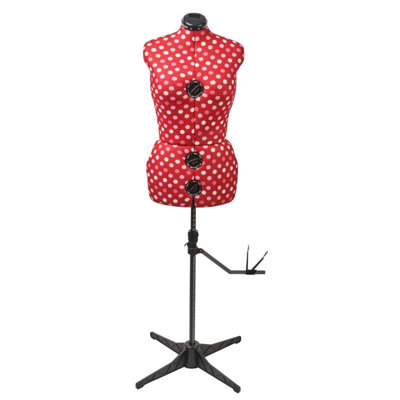 Adjustable Dressmaking Dummy - Red Polka Dot - UK 8-16 Sew Stylish SW5917A