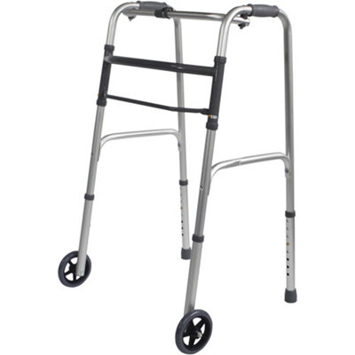 Adjustable Folding Walking Frame with Wheels - Lightweight Aluminium ...