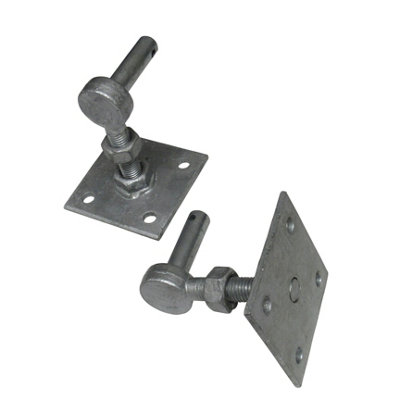 Adjustable Gate Hanger Hook Plates X2 (Heavy Duty Galvanised Square Pin ...