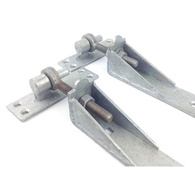 Adjustable Gate Hinges Pair 600mm 24" Galvanised Heavy Duty Hook and ...