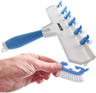 Adjustable Handheld Grout Cleaning Tool with Soft Grip Handle & 8 Mini ...