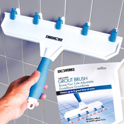 Adjustable Handheld Grout Cleaning Tool with Soft Grip Handle & 8 Mini ...