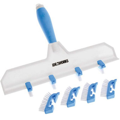 Adjustable Handheld Grout Cleaning Tool with Soft Grip Handle & 8 Mini ...