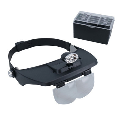Adjustable Head Magnifier with Light / Torch / Flashlight Four Lenses TE012
