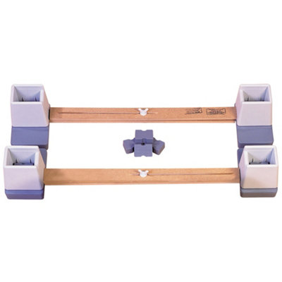 Adjustable Height and Width Bed Raisers - 914 1460mm Width - Linked Bed ...