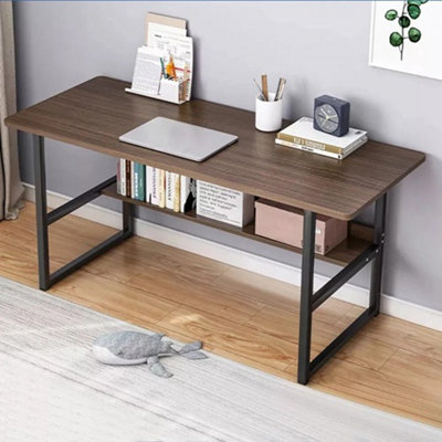 Adjustable Mobile Laptop Desk with Shelf Portable Home Office Study ...