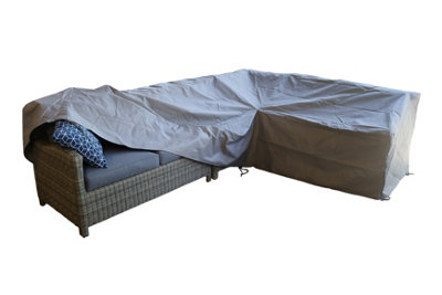 Adjustable Modular Corner Set Cover - H78 x W219.5 x L283 cm - Grey ...