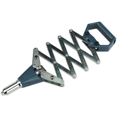 Adjustable Professional Lazy Tong Riveter with Nozzles for Various Rivets