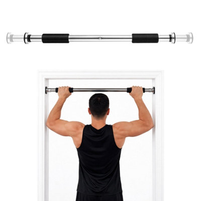 Adjustable Pull Up Bar for Doorway - Gym Workout Equipment with Chrome ...