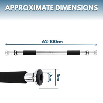 Adjustable Pull Up Bar for Doorway - Gym Workout Equipment with Chrome ...