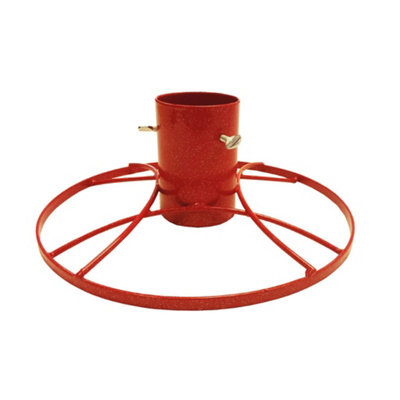 Adjustable Red Christmas Tree Stand 1L Water Reservoir Steel Base 3 ...