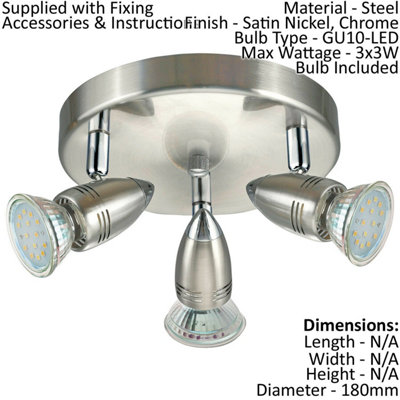 Adjustable Satin Nickel Ceiling Spot Light and Wall Light Set - Modern ...