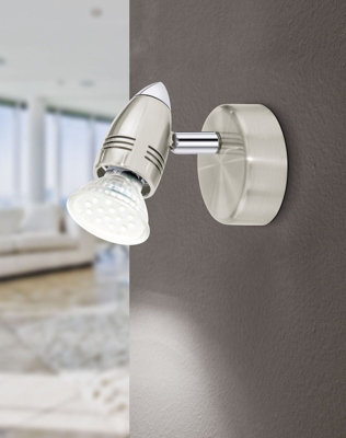 Adjustable Satin Nickel Ceiling Spot Light and Wall Light Set - Modern ...