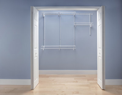 Adjustable ShelfTrack Wardrobe Organiser Kit with Hanging Rails and ...