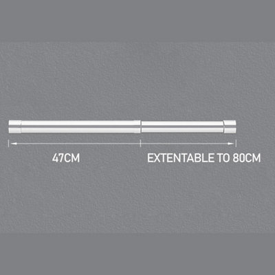 Adjustable Stainless Steel Wardrobe Clothes Rail 47-80cm