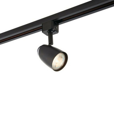 Adjustable Tilt Ceiling Track Spotlight Matt Black 50W Max GU10 Lamp ...