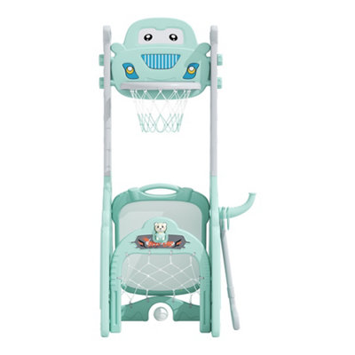 Adjustable Toddler Basketball Stand with Drawing Board and Story Machine