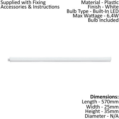 Adjustable Wall or Ceiling LED Light with White Plastic Shade