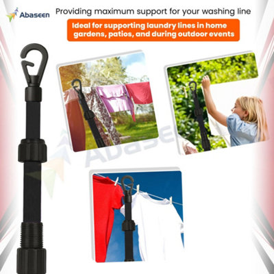 Adjustable Washing Line Prop Pole, Multi-Colored, 6-Pack, Heavy Duty ...